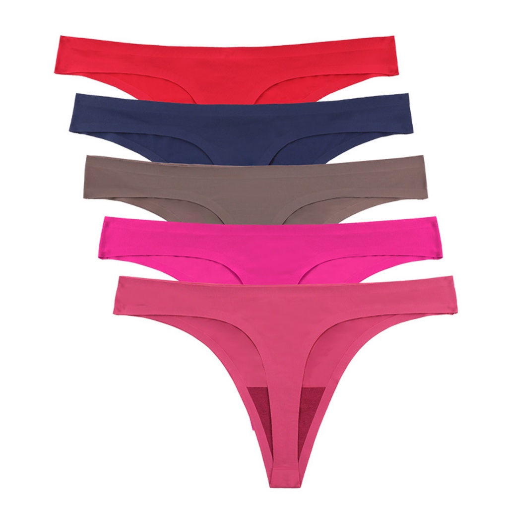 Kit 5 Calcinhas Fio Dental Sem Costura Malha Fria Hangar Moriah ...