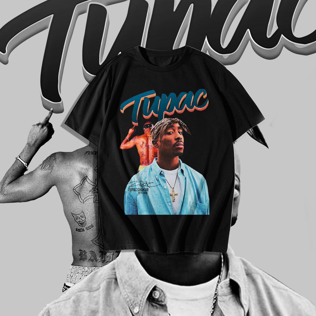 Camiseta 2Pac Tupac Shakur Hip Hop Rap Gangster Streetwear Pronta ...