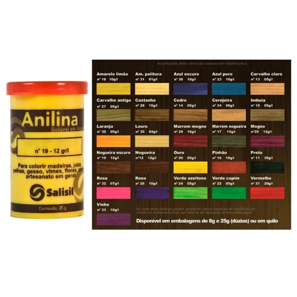 ANILINA EM PÓ SALISIL 25G - ANILINA PIGMENTADA PARA CABELO E ARTESANATO ...