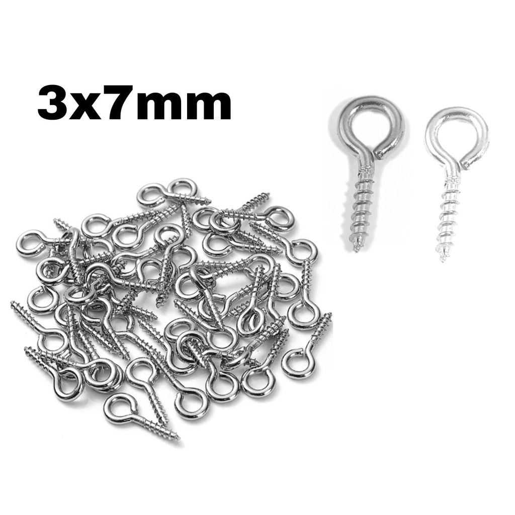 3x7 Mini Eye Pin Ilhós Parafuso Ganchos Fecho Com Rosca Conector ...