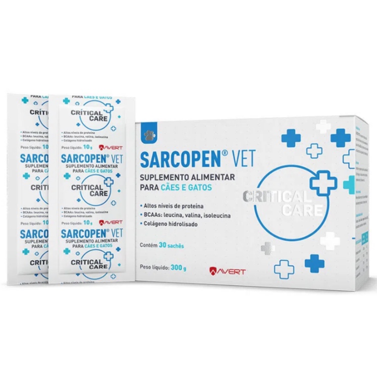 Sarcopen Vet 10g com 30 Sachês Suplemento Alimentar para Cães e Gatos ...