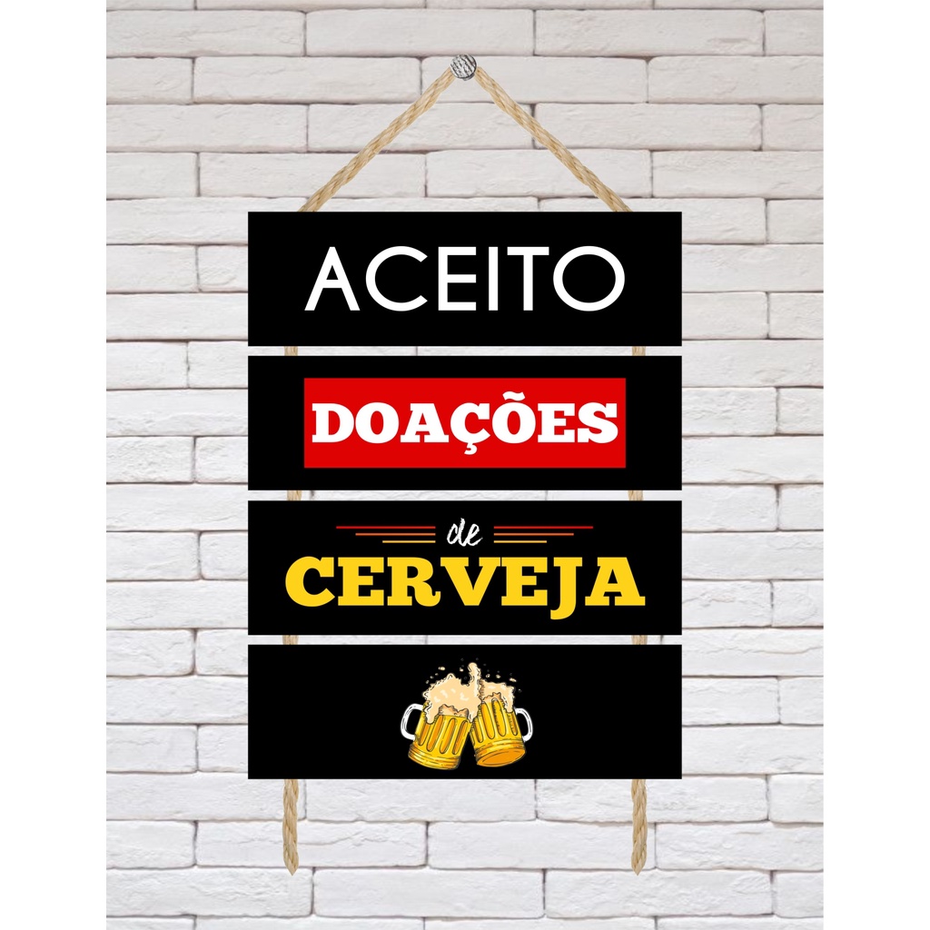 Plaquinha Decorativa MDF Frase Legal Divertida Aceito Doações de ...