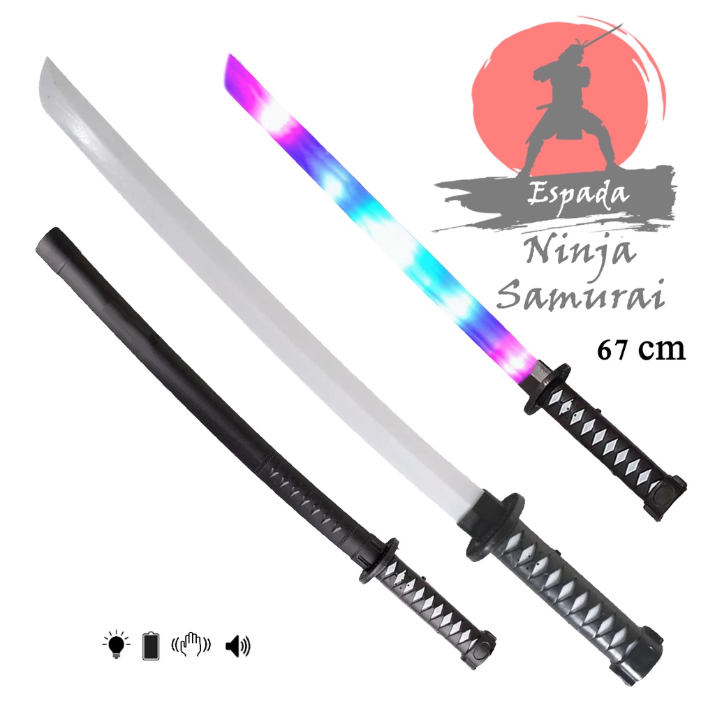 Katana Espada De Brinquedo Espada Ninja Samurai Luzes e Som | Shopee Brasil