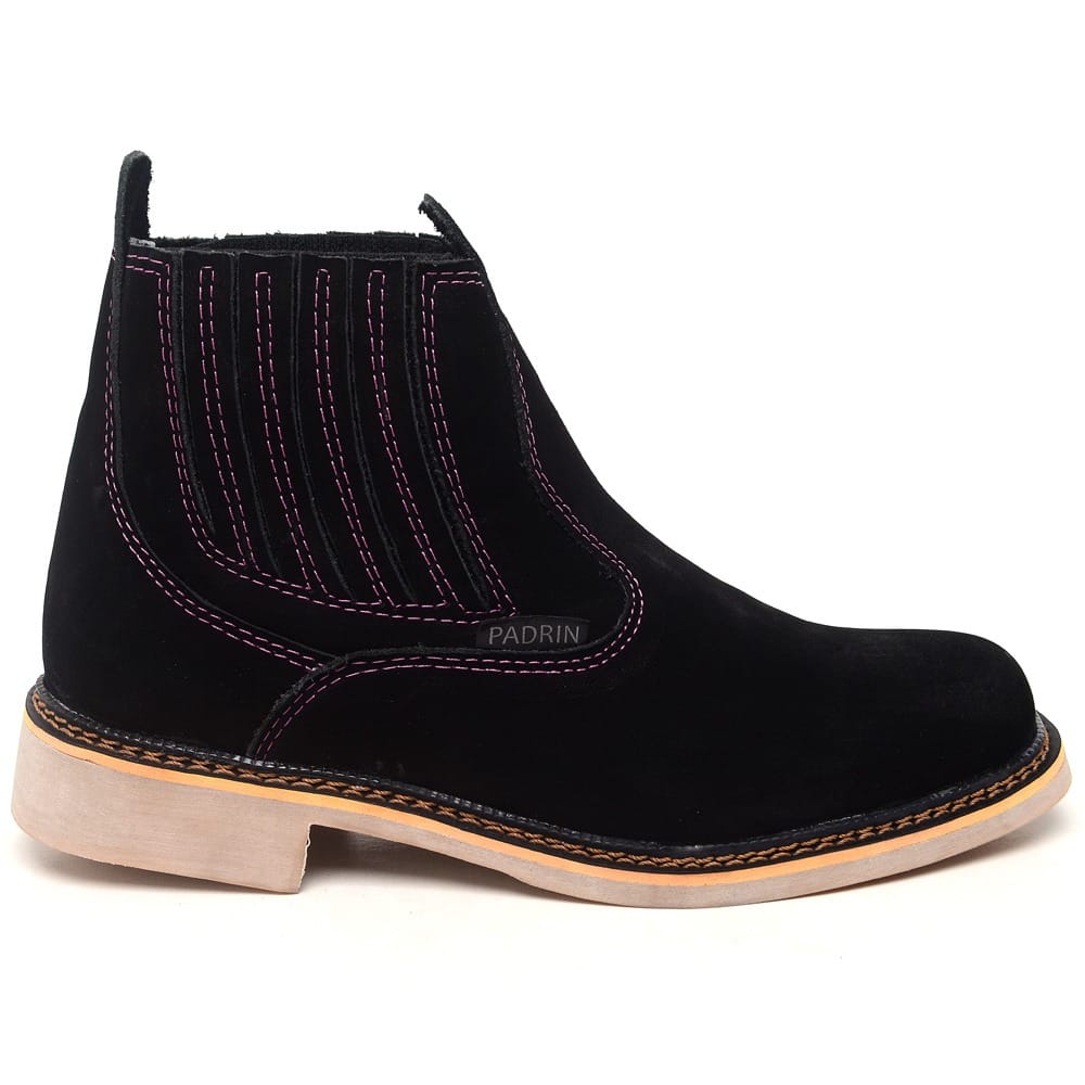 Butina Feminina Cano Curto Botina Texana Rodeio Country Couro Nobuck ...