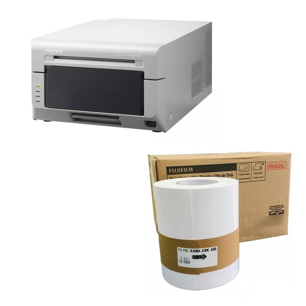 IMPRESSORA FOTOGRÁFICA ASK 400 + 1 ROLO DE PAPEL 400 fotos 10x15 OU 200 ...