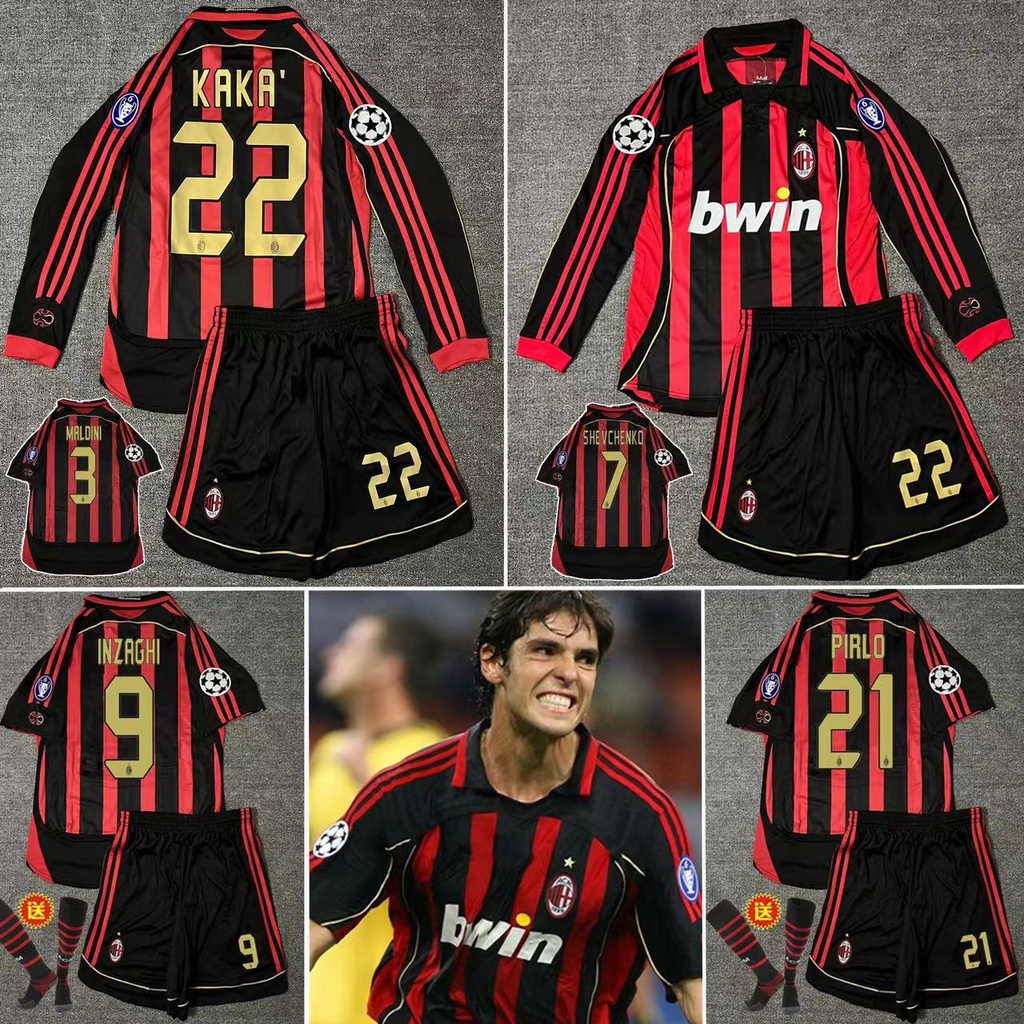 0607AC Milan Retro Jersey Campeonato De Milão Home No . 222 Kaka 3 ...