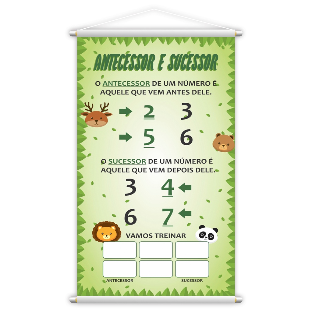 Numeros Sucessor e Antecessor Banner Escolar Pedagógico Didático Ensino ...