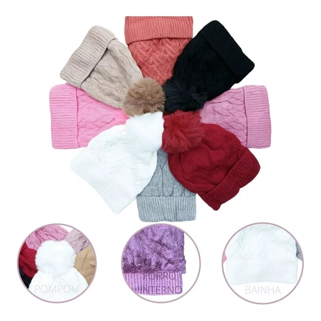 Touca Toca Gorro Para Cabeça Feminina Look Pompom Blogueira | Shopee Brasil
