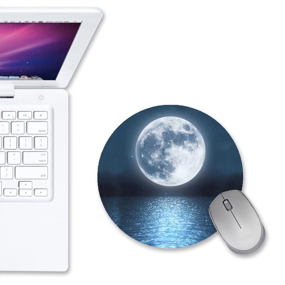 Mouse Pad Redondo Lua Cheia Brilhante e Mar | Shopee Brasil