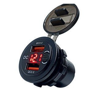 Tomada Veicular Automotiva 1 e 2 usb Qc 3.0 Turbo a prova d'água para ...