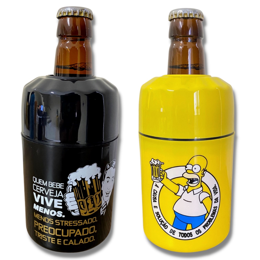 KIT C/2 PORTA LATA 3x1 LONG NECK LITRINHO ROMARINHO CERVEJA GELADA ...