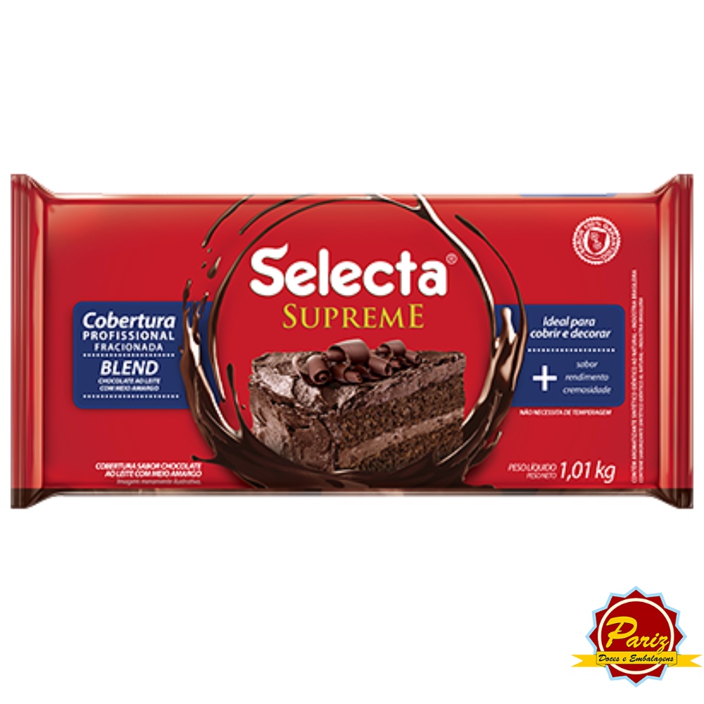 Chocolate Fracionado em Barra Blend 1,01kg - Selecta | Shopee Brasil