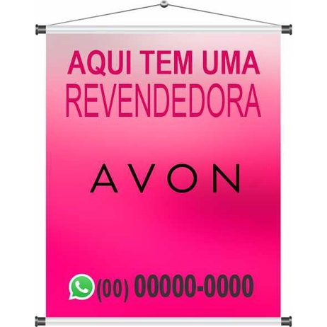 banner aqui tem uma revendedora avon 1metro x70cm mod97 | Shopee Brasil