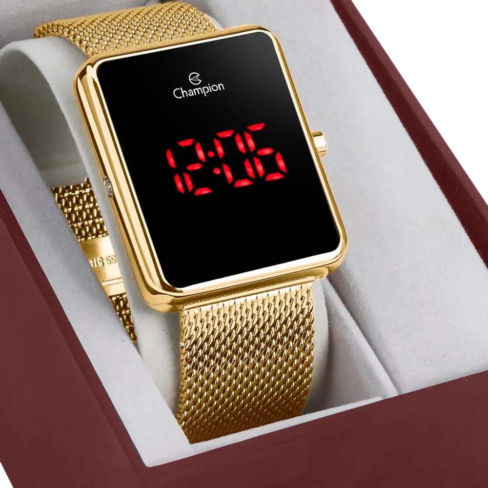Relogio Digital Feminino Champion Dourado | Shopee Brasil