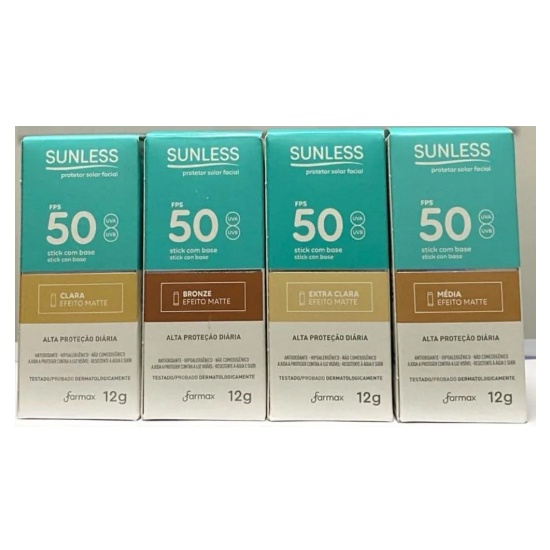 Protetor Solar Facial SUNLESS Stick com Base Efeito Matte FPS 50 12g ...