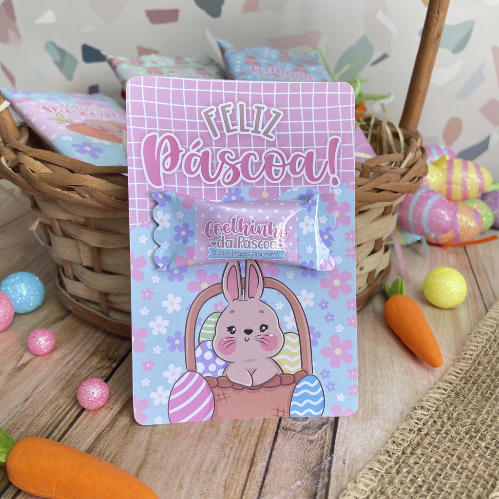 50 Cartões mimo pascoa com bala | Shopee Brasil