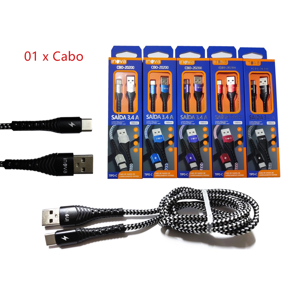 Cabo V8 Micro usb / Tipo C USB / Lightning IOS Android Carga Rápida 1 ...