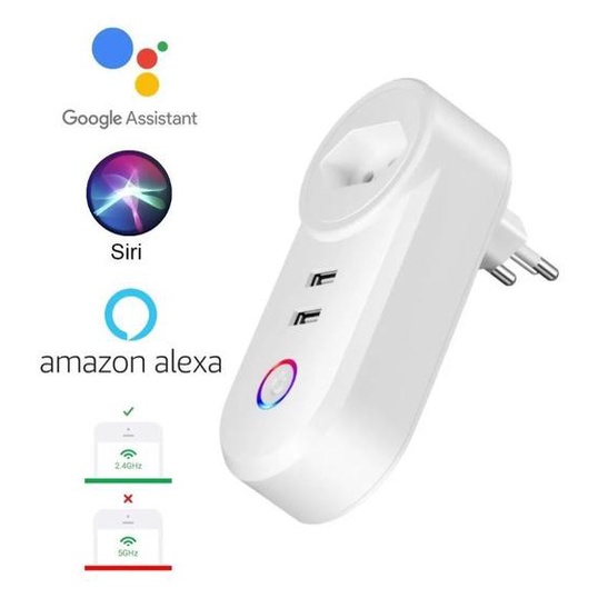 Smart Tomada Inteligente Com 2 Entrada Usb Wi-fi . | Shopee Brasil