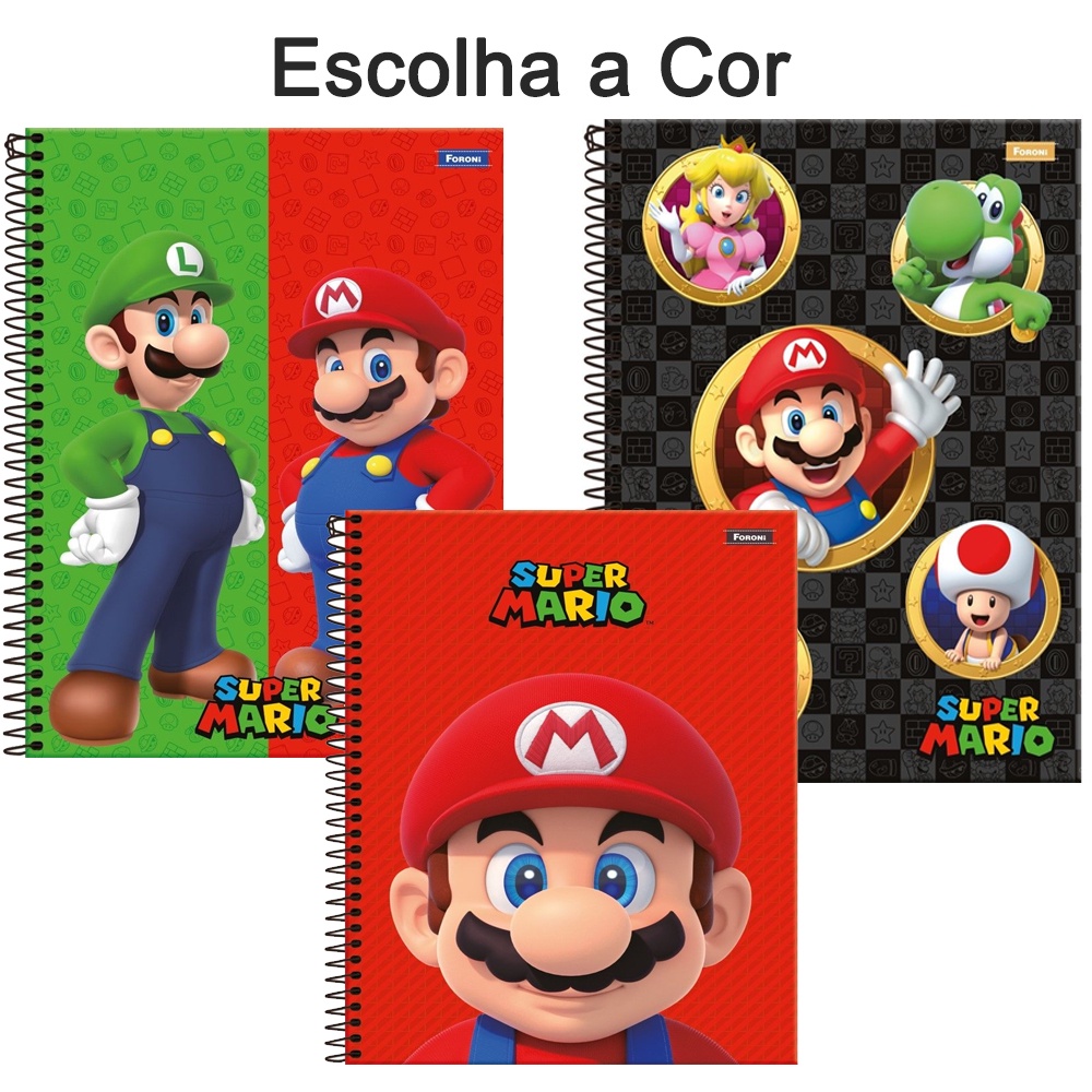 Caderno Universitário Super Mario Bros. 80 Folhas Foroni - Unitário ...