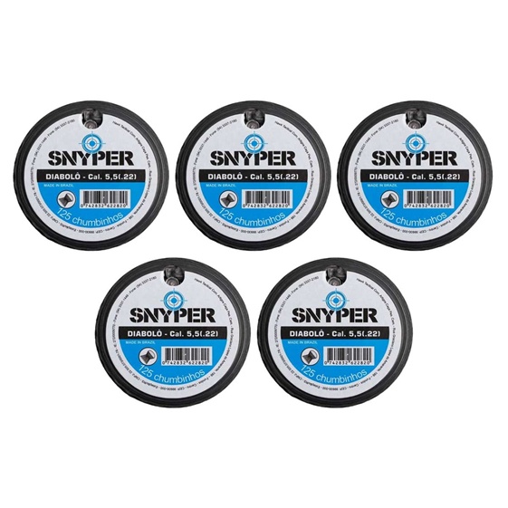 Chumbinho Snyper Diabolo Cal:5,5mm kit 5cx c/125 Total 625 chumbinhos ...