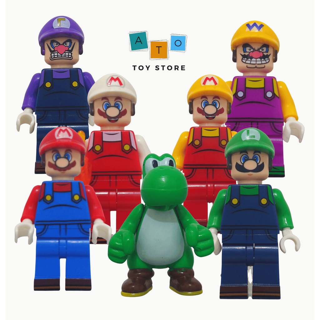 Boneco Luiz Mario tipo bloco de montar mine figura | Shopee Brasil