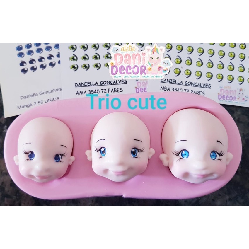 Molde rostinhos trio cute | Shopee Brasil