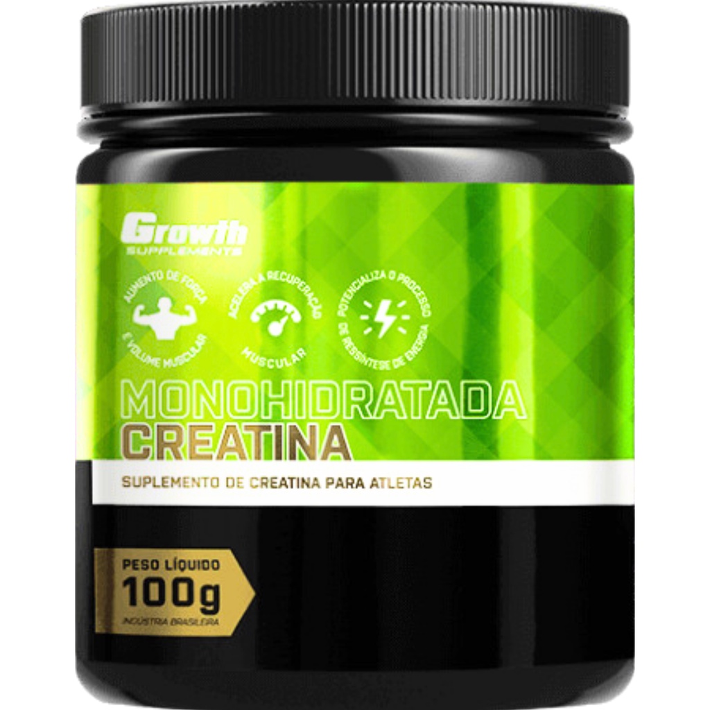 CREATINA MONOHIDRATADA POTE 100G GROWTH ORIGINAL | Shopee Brasil