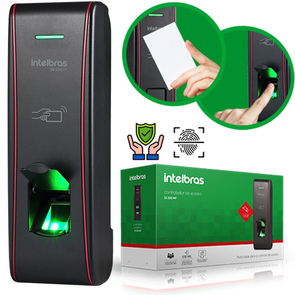 Controlador De Acesso Com Biometria Ss 320 MF Intelbras | Shopee Brasil