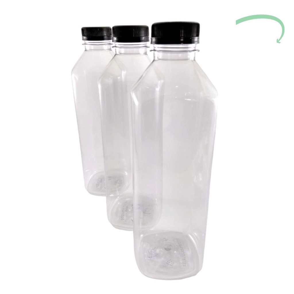 20 Garrafa Pet Plástica Tampa Com Lacre 1 Litro Descartável Transparente Suco Detox | Shopee Brasil