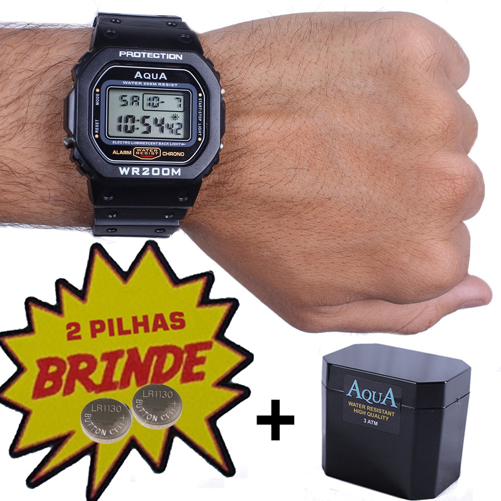 Relogio Masculino Aqua Original G digital Shock Militar Revenda a Prova ...