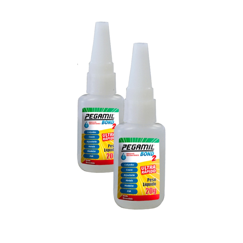 Adesivo Super Cola Instantânea Pegamil Bond 2 * 20g - 02unid | Shopee ...