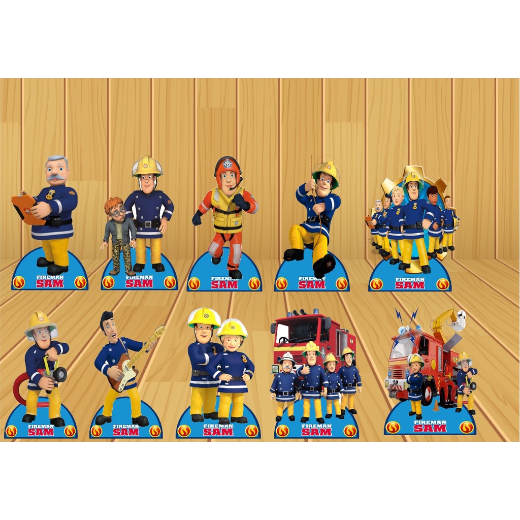 Display de Festa 15cm em Madeira MDF Tema : Bombeiro Sam | Shopee Brasil
