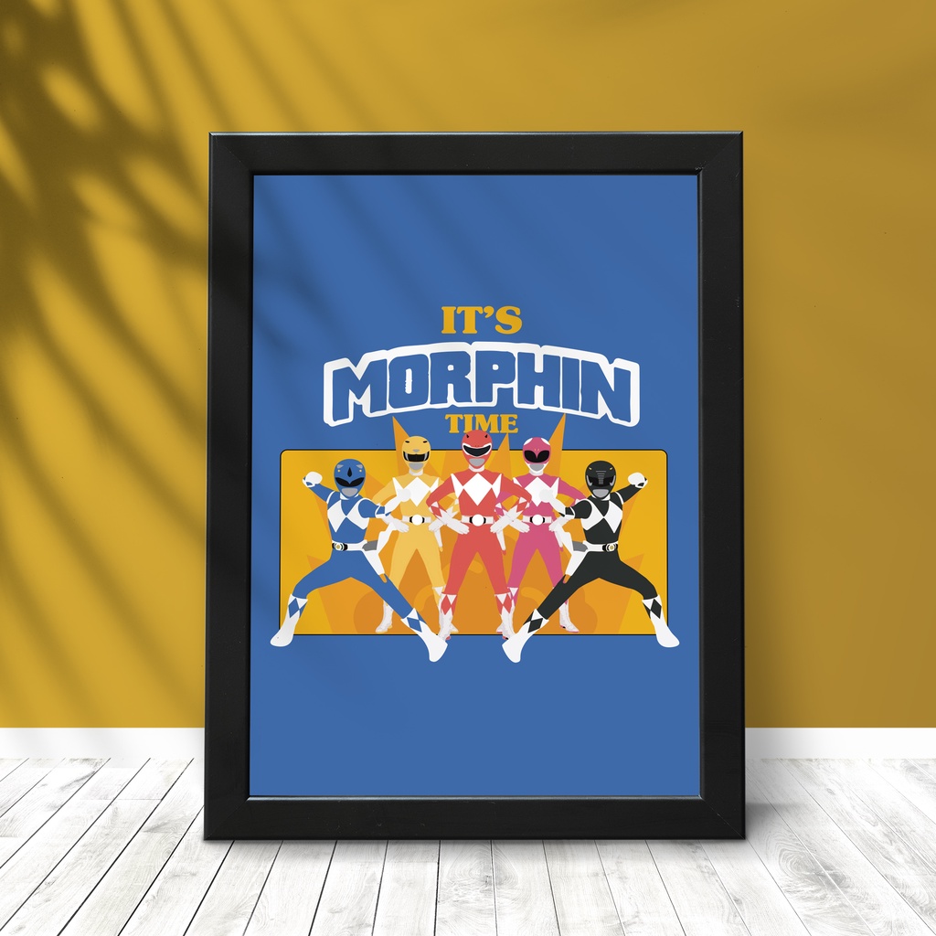 Quadro com Moldura A4/A5 - Mighty Morphin Power Rangers (É hora de ...