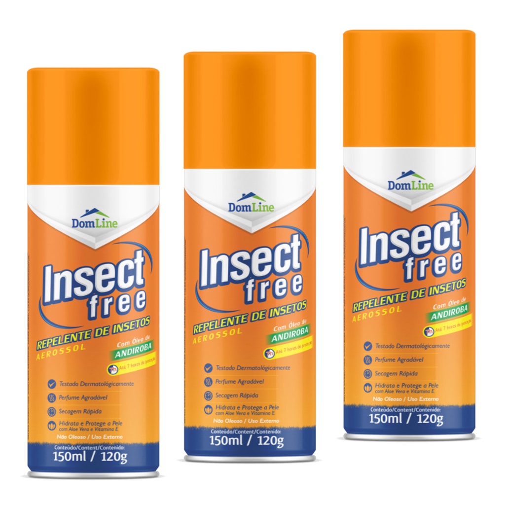 Kit 3 Repelentes De Insetos Insect Free - 150ml/120g | Shopee Brasil