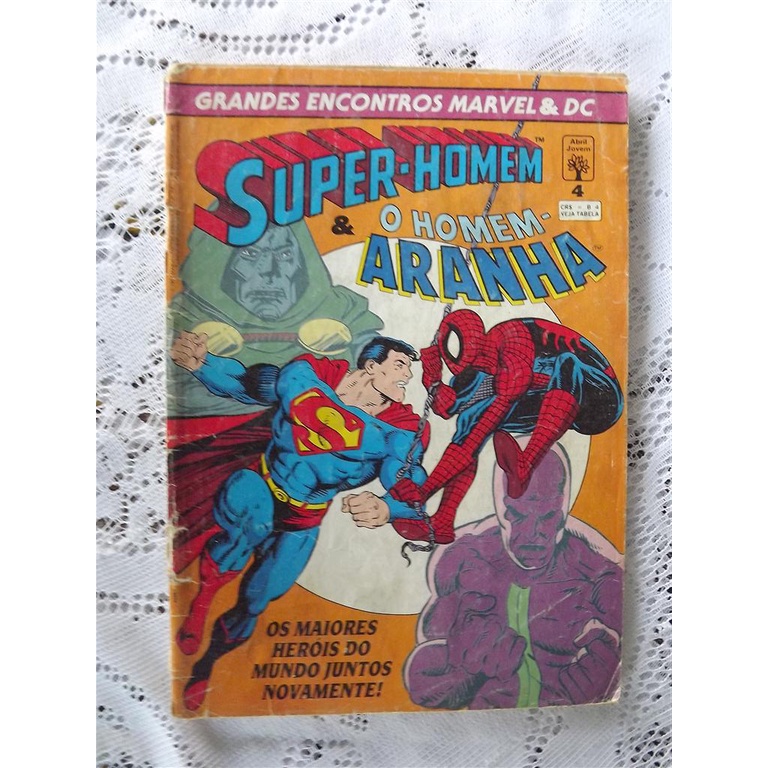 Grandes Enocontros Marvel e DC 04 - Super-Homem e homem Aranha - dezembro 1993 - formatinho ...