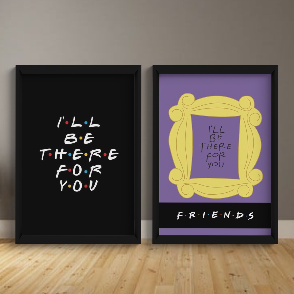 Kit 2 Quadro Decorativo Serie Friends Com Moldura e Vidro | Shopee Brasil