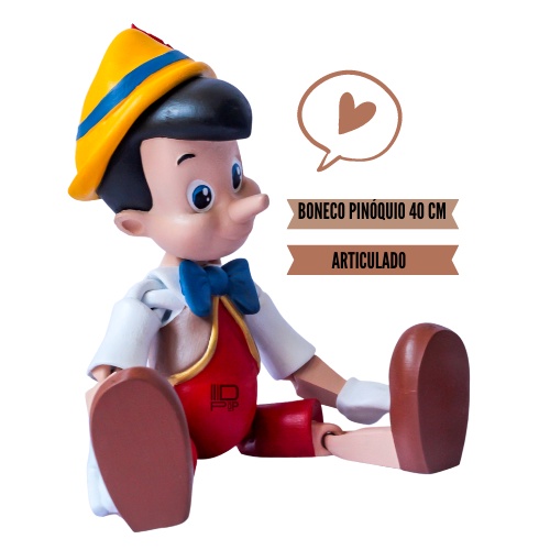 Pinóquio boneco 40 cm articulado figura Pinocchio coleção Disney ...