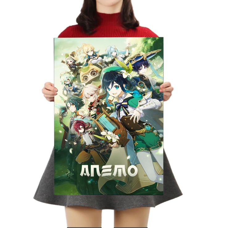 Poster Genshin Impact Anemo HD Elemento Vento Quarto Gamer | Shopee Brasil