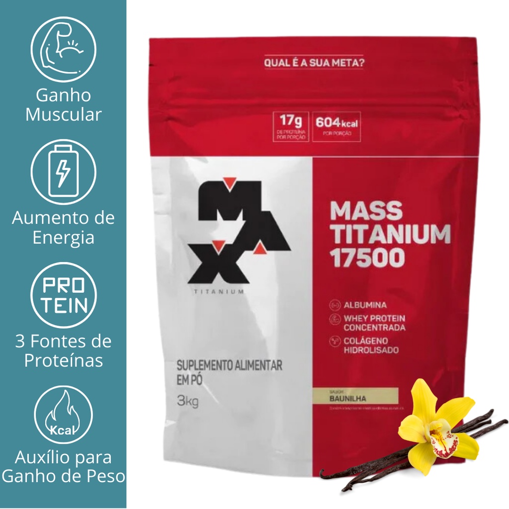 MASS TITANIUM 17500 3KG - MAX TITANIUM | Shopee Brasil