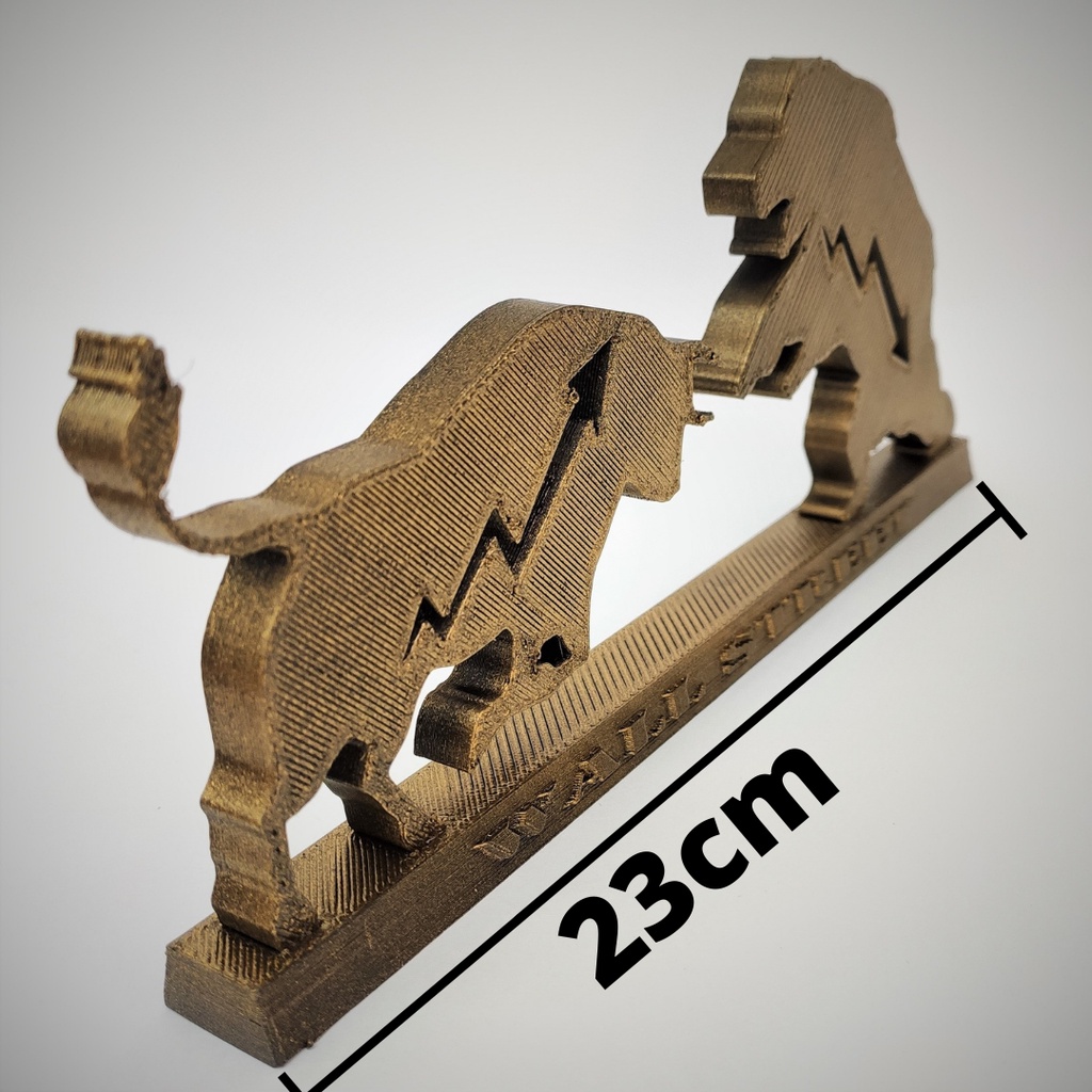 Estatueta Touro e Urso Wall Street Totem Bull And Bear Market Exclusivo ...