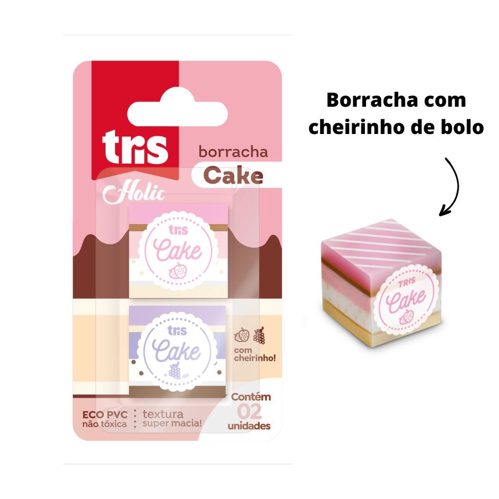 Borracha Cake com Formato e Cheirinho de Bolo Morango e Uva Cartela 2 ...