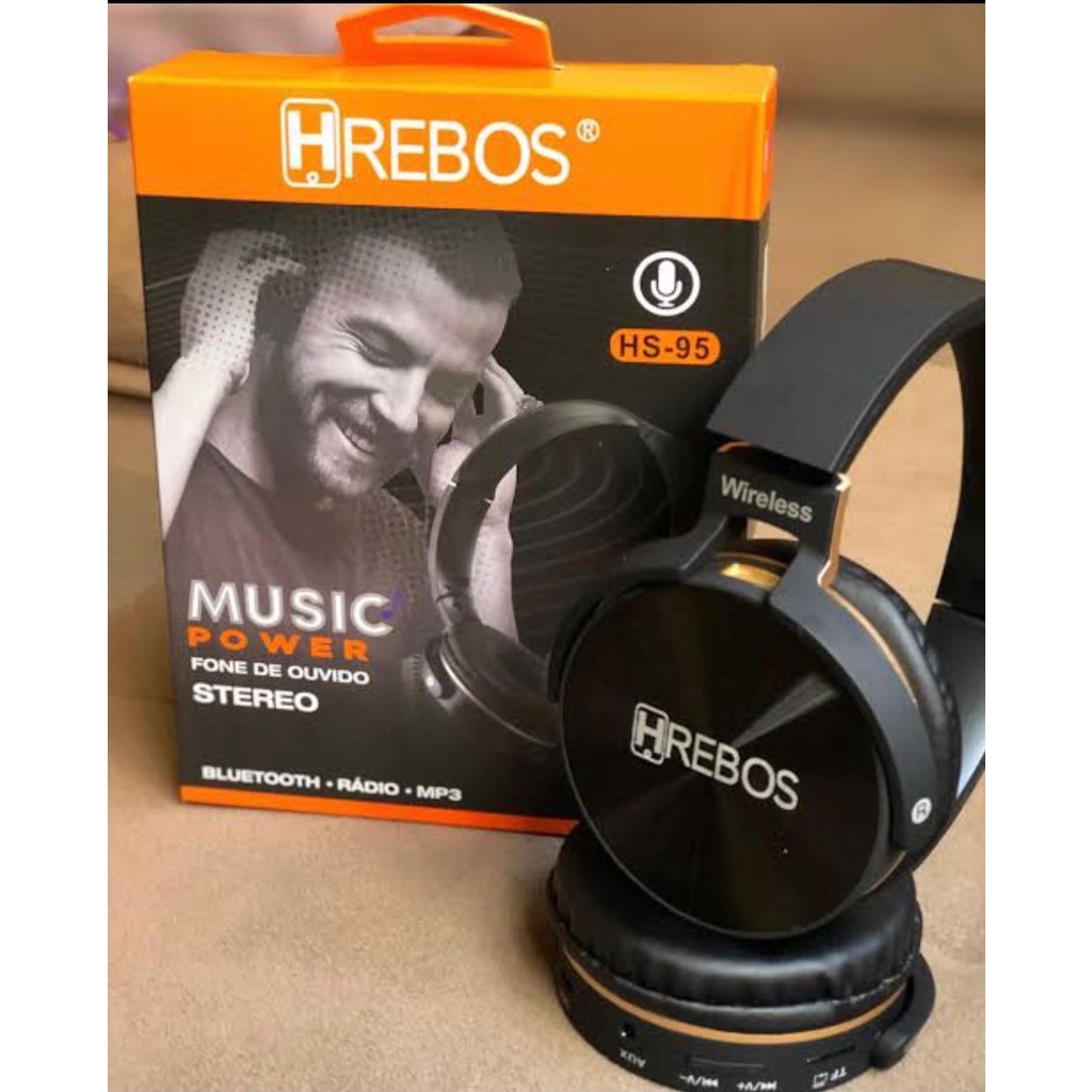 Fone Sem fio Headfone Bluetooth com Microfone HRebos Stereo Envio ...