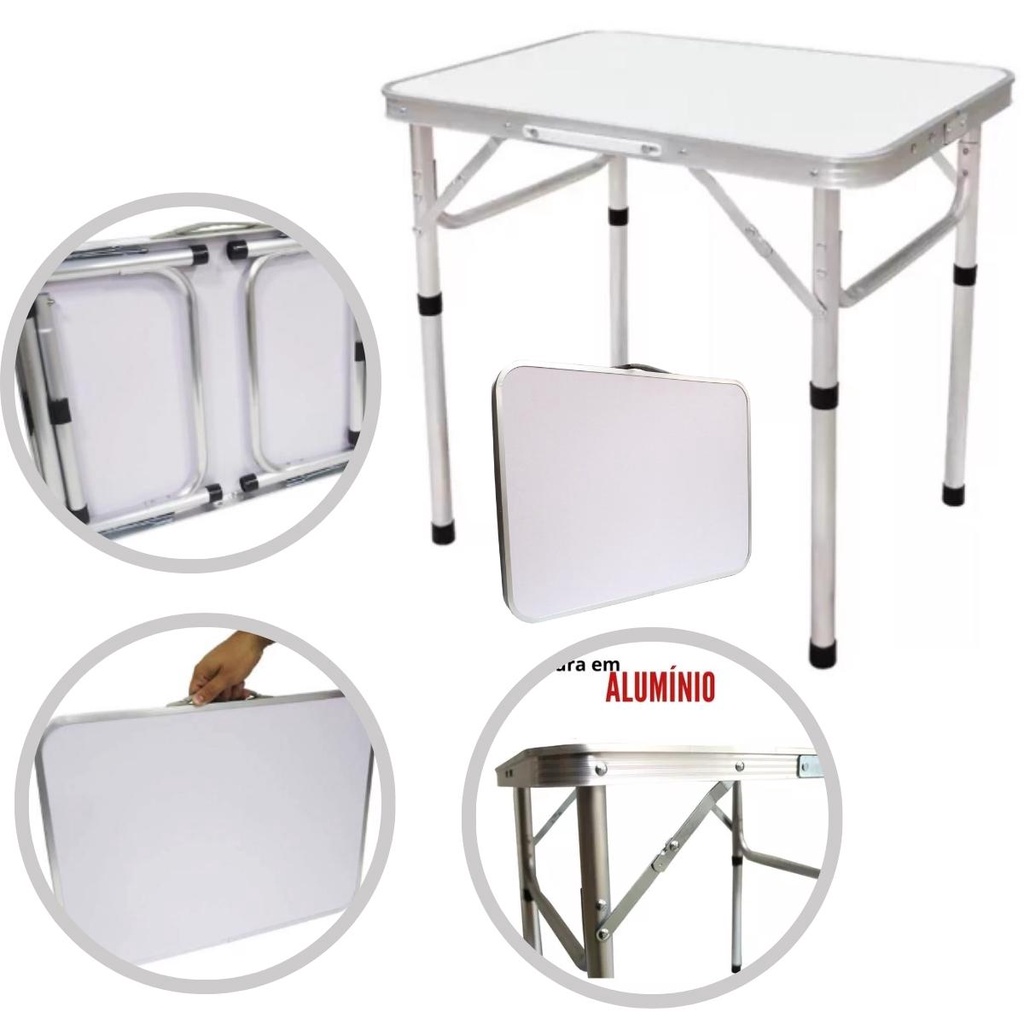 Mesa Dobravel Portatil Vira Maleta Camping Praia Pratica e Leve ...