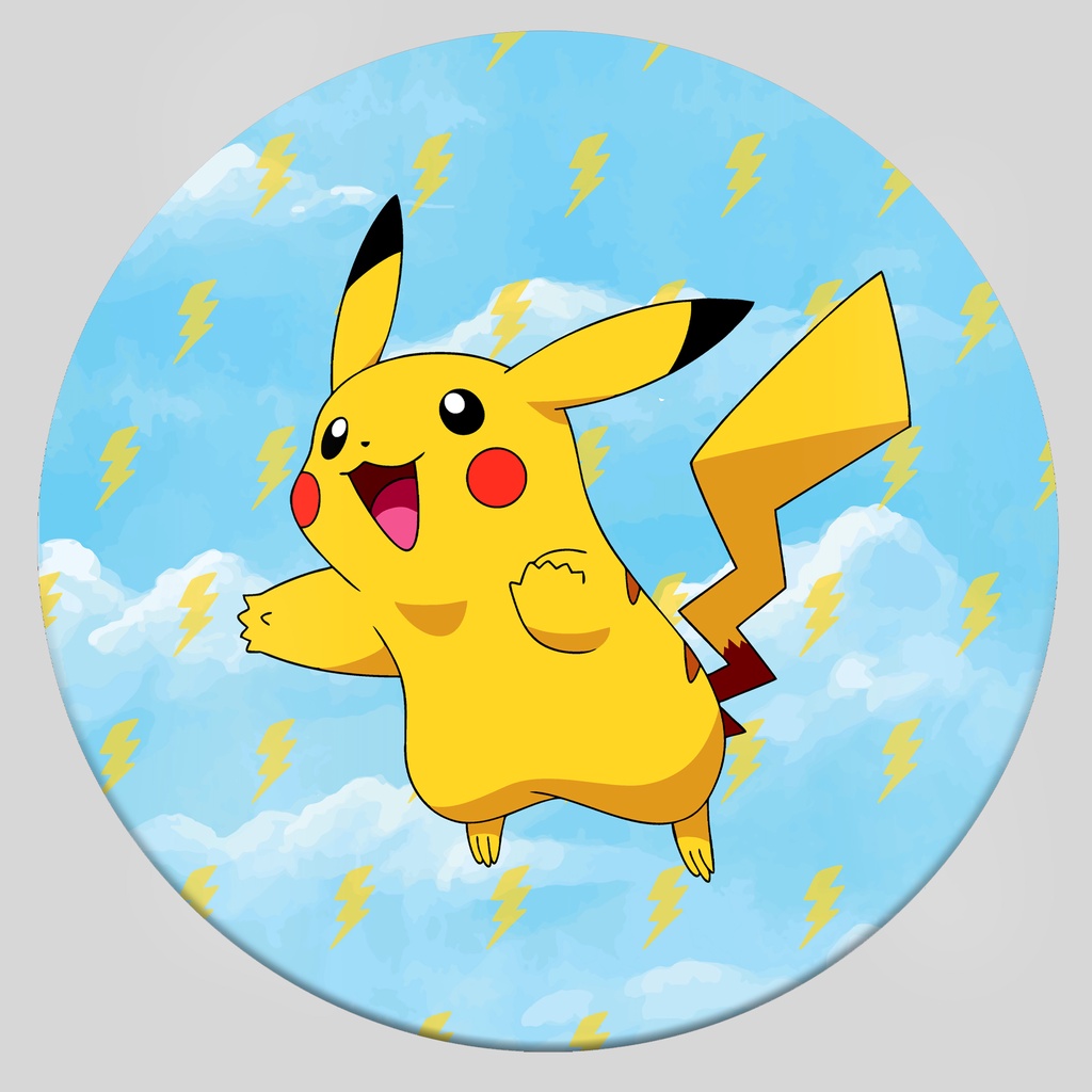 Painel Festa Pikachu 1,5x1,5m Redondo Sublimado Pokémon | Shopee Brasil