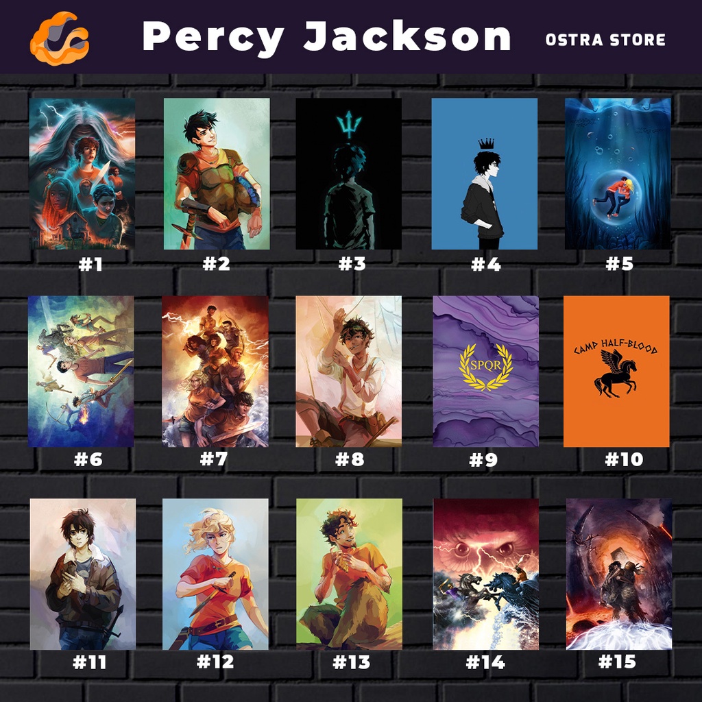 Percy Jackson 01 a 15 - Livros - Placa decorativa MDF - 14x20 28x20 ...