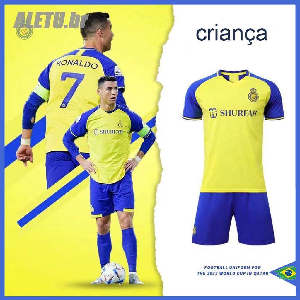 Al Nassr 22 23 Infantil Camisa De Futebol Riyadh Saudita 2022 2023