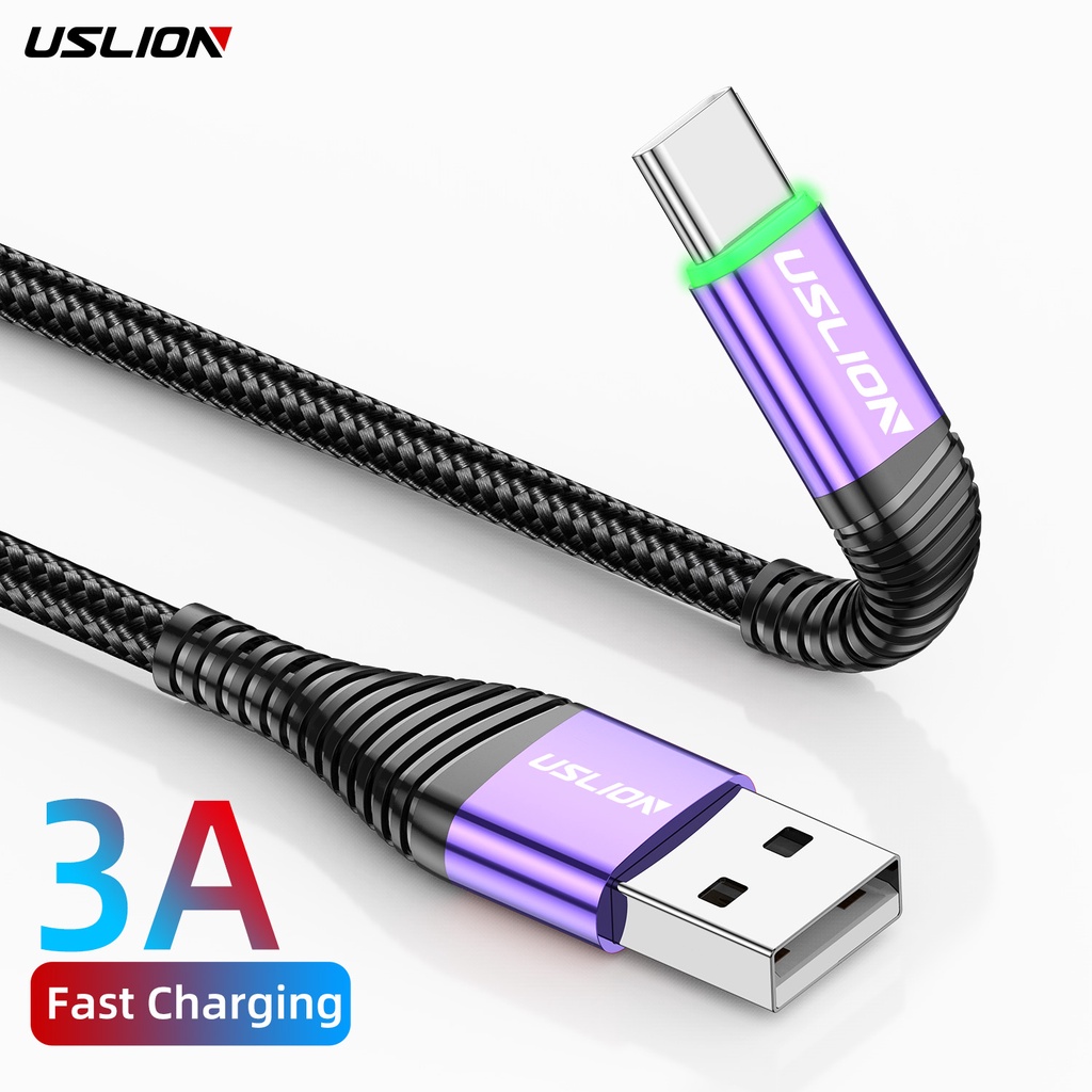 Cabo de Carregamento USB Tipo-C 3A 2 Metros Carregamento Turbo + Cabo De Dados + Led Indicador ...