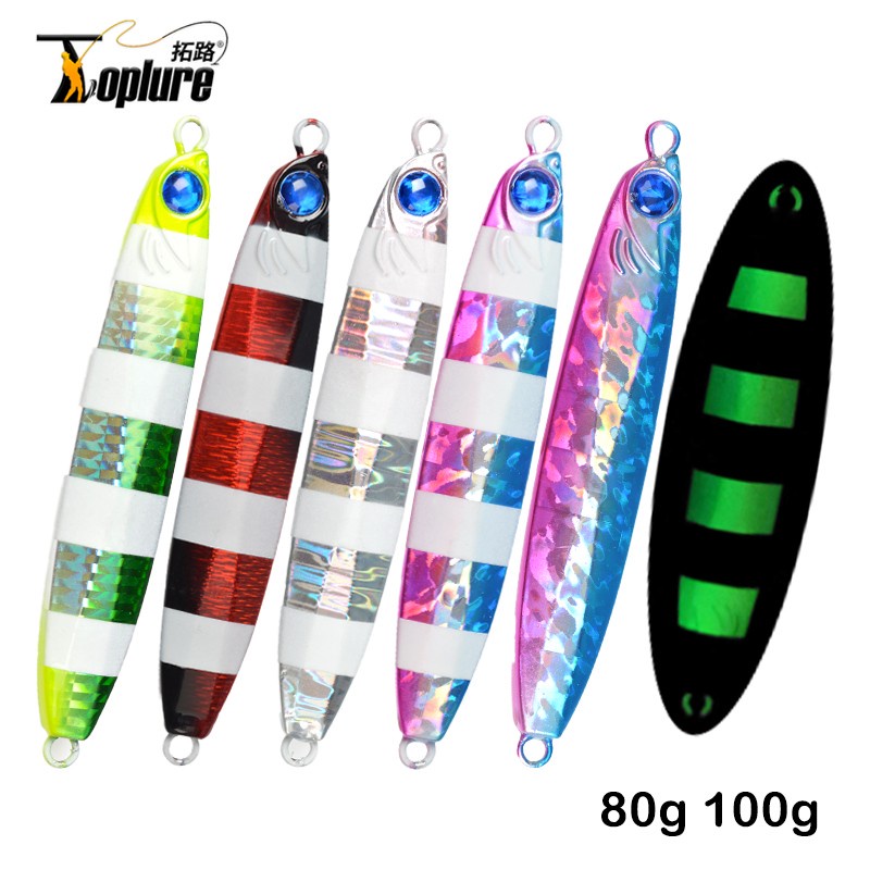 TL 80g 100g Isca De Afundamento Lento Pesca Offshore De Mar Profundo Iscas Vertical Luminosa ...