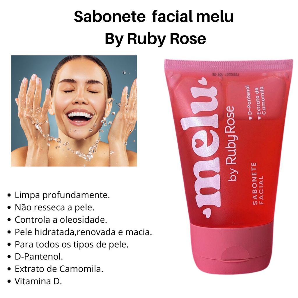 Sabonete Facial melu by Ruby Rose 100ml | Shopee Brasil