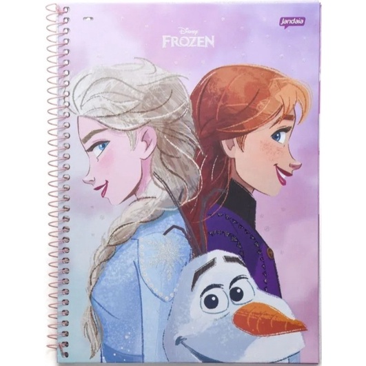 Caderno Frozen 10 Matérias 160 Folhas Elsa Princesa Olaf Material ...